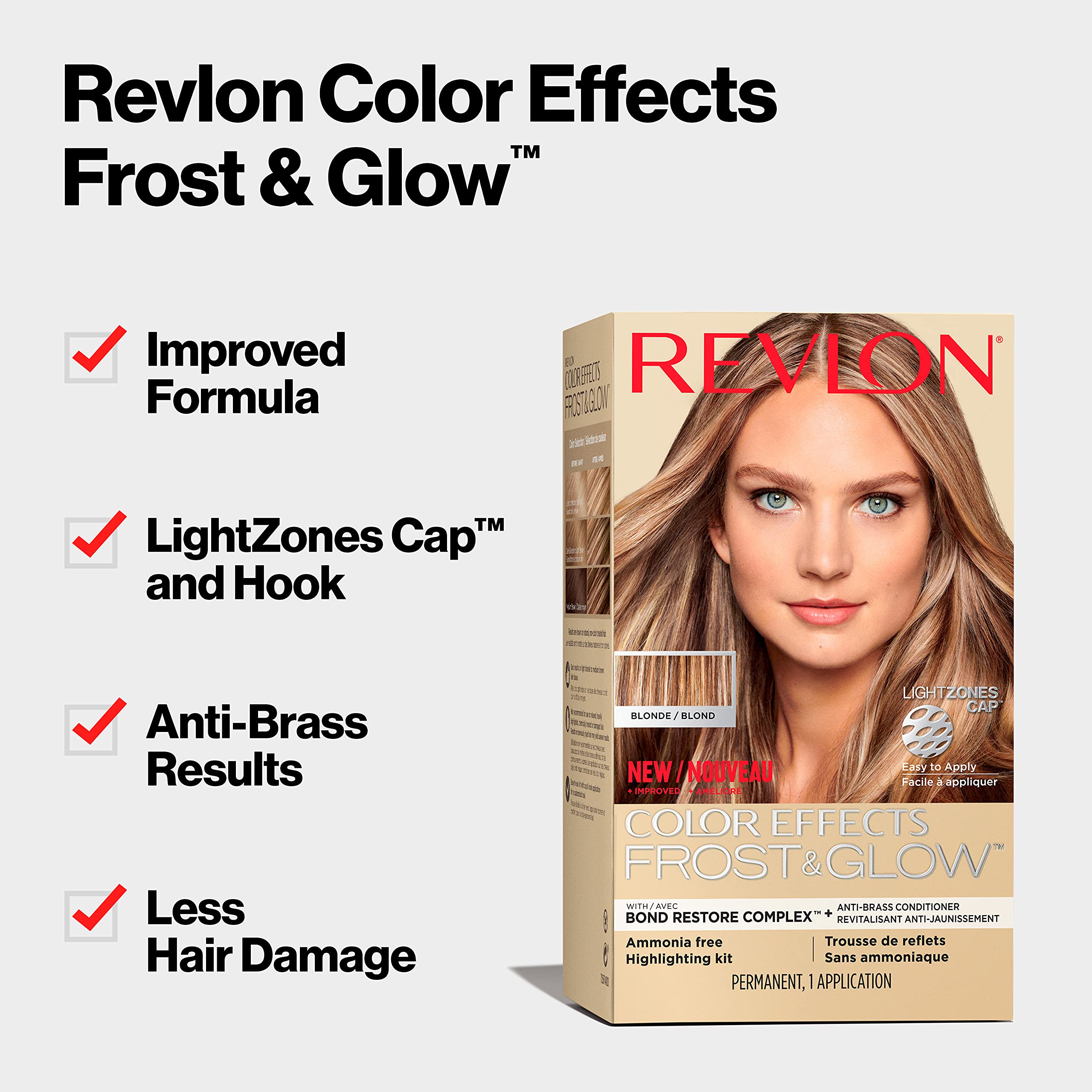 Revlon Permanent Hair Color, Permanent Hair Dye, Color Effects Highlighting Kit, Ammonia Free & Paraben Free, 20 Blonde, 8 Oz, (Pack of 1)