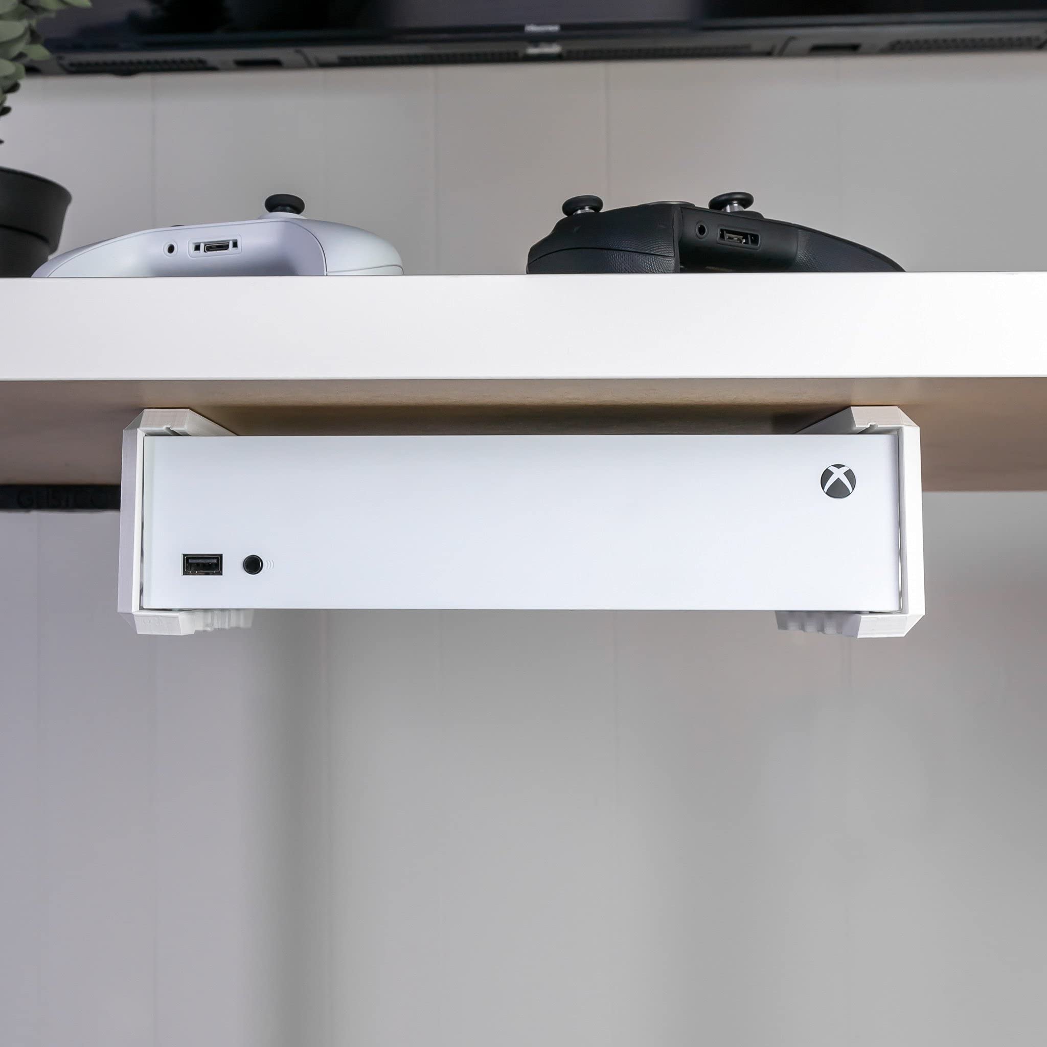 Glistco Stealth Mount - Under Desk Mount compatible with Xbox Series S - White