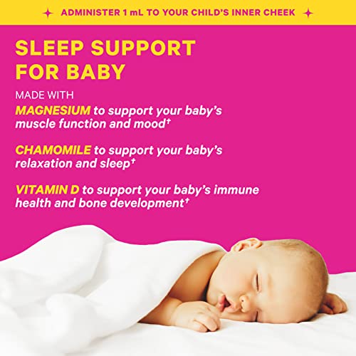 Pink Stork Baby Sleep Drops, Naturally Support Sleep Without Melatonin for Infants, Toddlers, and Kids, Aid Sleep with Chamomile and Magnesium, Baby Essentials for Bedtime, 1 oz, 30 Servings