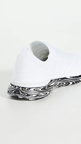 APL: Athletic Propulsion Labs Women's Techloom Wave Sneakers, White/Black/Marble, 9.5 Medium US