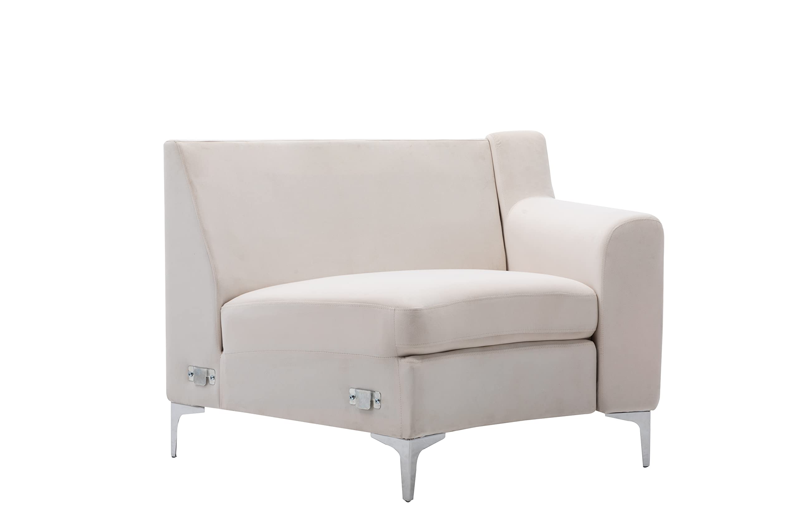 Legend Vansen Velvet Symmetrical Modular U Shaped 4 Seats Sofa Corner Curved couches Sectional, 136" Wide, Beige