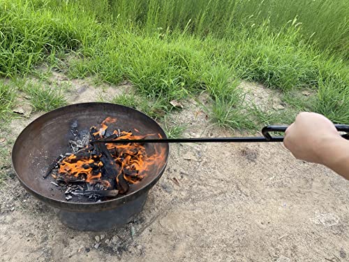 Fierywater 40-Inch Long Fire Poker by One Piece Solid Steel - Heavy Duty Fireplace Poker, Anti-Rust Black Coated Big Fire Stick