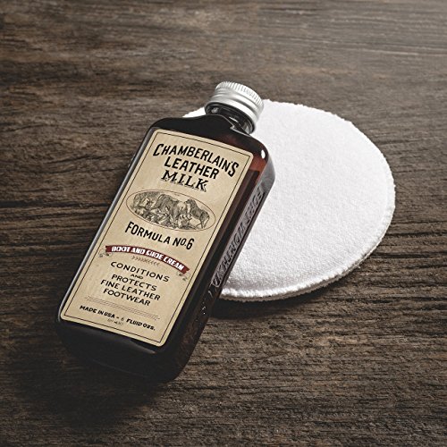 Leather Milk Leather Boot & Shoe Conditioner and Cleaner - No. 6 - All-Natural, Non-Toxic Shoe Care Cream Made in The USA. 2 Sizes. Includes Polishing Applicator Pad!