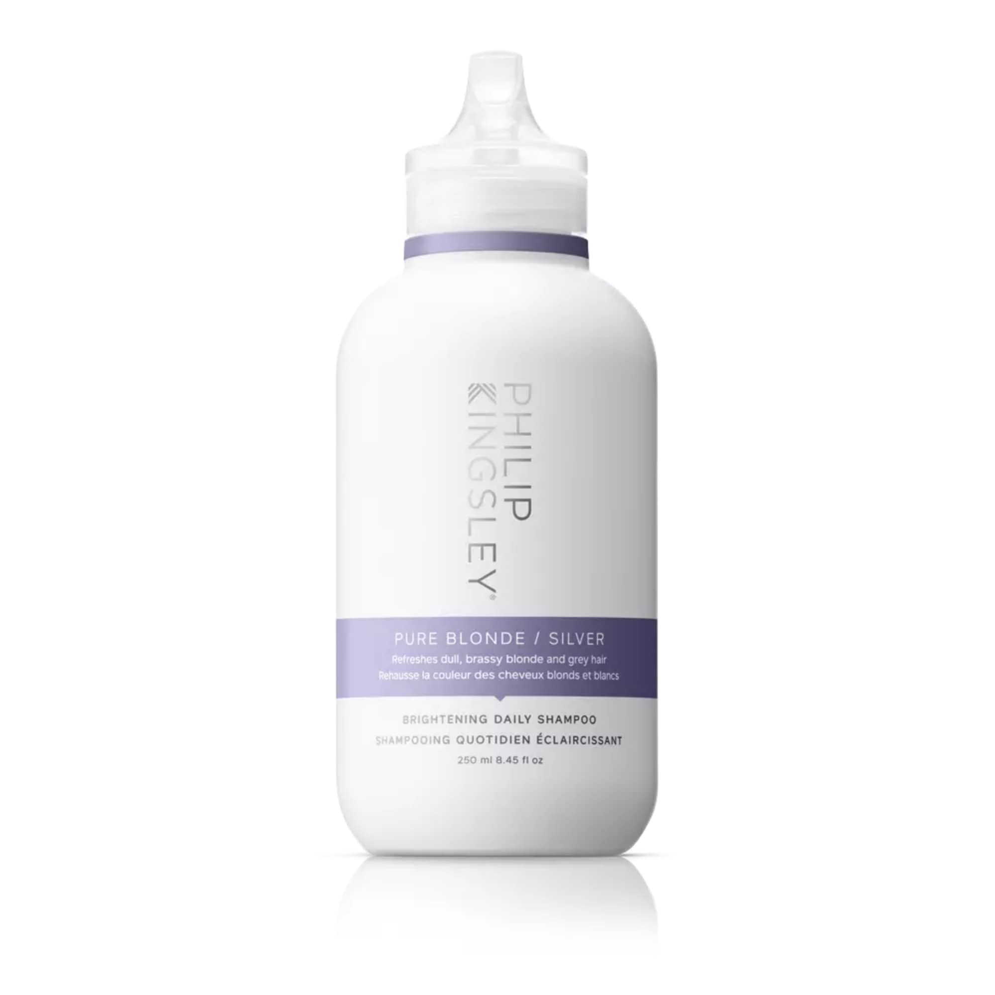 PHILIP KINGSLEY | Pure Blonde/Silver Purple Brightening Shampoo | Color Correcting Shampoo for Blonde, Silver, Grey, Platinum, Bleached, Brassy Hair | For Orange Brassiness and Yellow Tones | 8.4oz