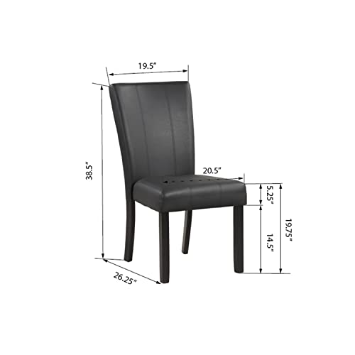 DHHU Furniture, 7-Piece Dining 1 Faux Marble Top Upholstered-Seats, Kitchen Table Set for 6, Black