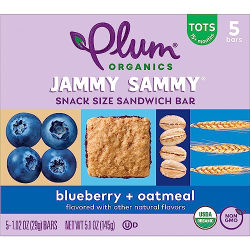 Plum Organics Sandwich Bars | Jammy Sammy | Variety Pack | 6 Count | Organic Snack for Kids, Toddlers | New Look, Packaging May Vary