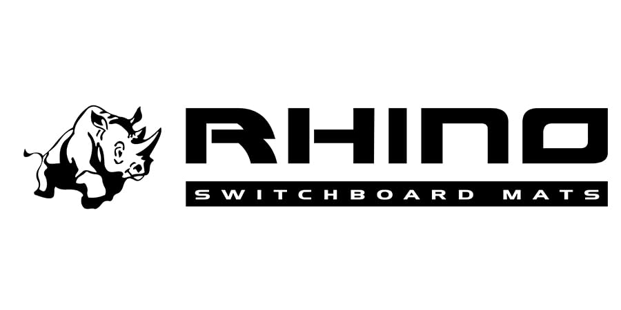 Rhino Dielectric, Non-Conductive, Insulating Switchboard Mat, Class 2, 3' x 5' x 1/4" Thick, ASTM D178, Color; Solid Black, Corrugated Surface