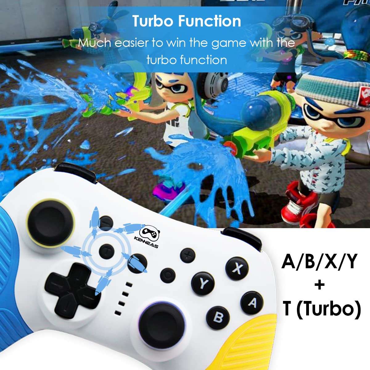 KENNEAS Wireless Pro Controller for Switch/Switch Lite, Switch Remote Gamepad with Wake-up, 3-Level Vibration, Turbo, Motion Control Function, 600mAh Battery Wireless Switch Controller