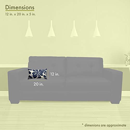 Majestic Home Goods Navy Blue Plantation Indoor / Outdoor Small Throw Pillow 20" L x 5" W x 12" H