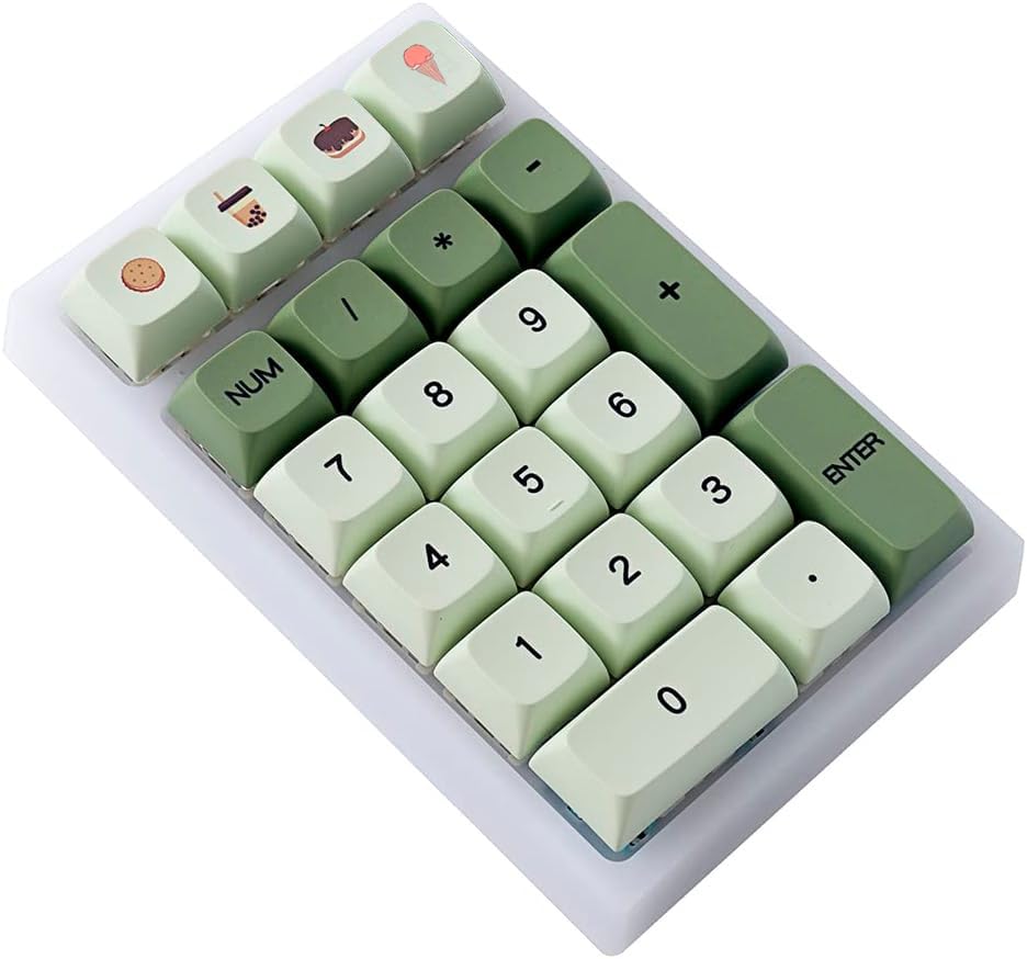 BOYI TD21 Hot Swappable Numpad,21 Keys Mini Numpad Portable Keypad Bluetooth 5.0/2.4GHz/Wired Number Pad Keyboard PBT Keycaps RGB Backlit Type-C Mini Keyboard (Matcha Green XDA Keycaps)