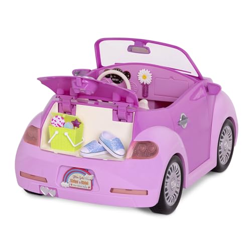 Glitter Girls – Purple Convertible Car & 14-inch Poseable Doll Candice – Rolling Wheels, Opening Doors, Trunk & Interior Storage – Toys, Clothes, and Accessories for Ages 3+