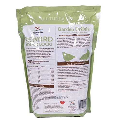 Manna Pro Chicken Scratch | Garden Grains, Treat for Coop, Duck Food, Chicken Supplies |2.25 Pound (Pack of 1)