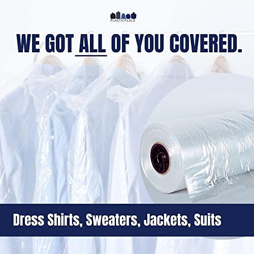 Plasticplace .65 Mil Clear Garment Bags, 21 x 7 x 54 Inch, 320 Count (Pack of 1)