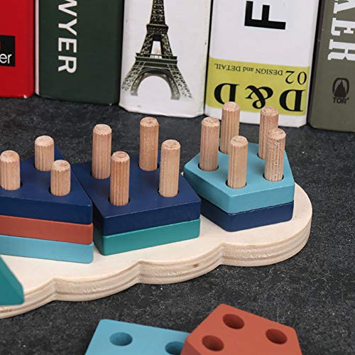 MCJL Children's Geometric Shape Toys Wooden Puzzle Toy Cubic Toy Baby Cube Shaped Cognitive Toys Birthday Present