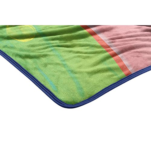 Nickelodeon Spongebob Squarepants Silky Soft Throw Blanket., Blue, Yellow, Pink, Green, White