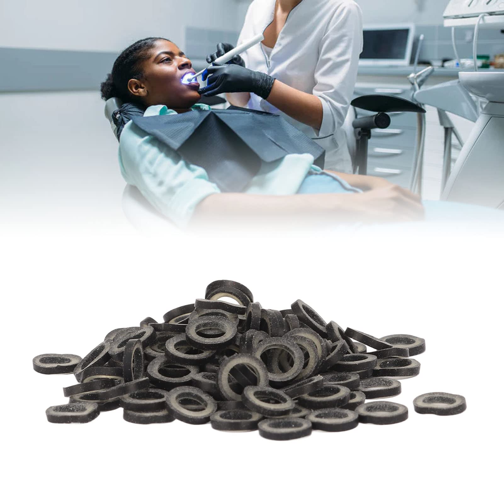 Brace Rubber Band, Rubber Band 1/8 Inch 500pcs Flexible Professional for Dental Hospital(Black)