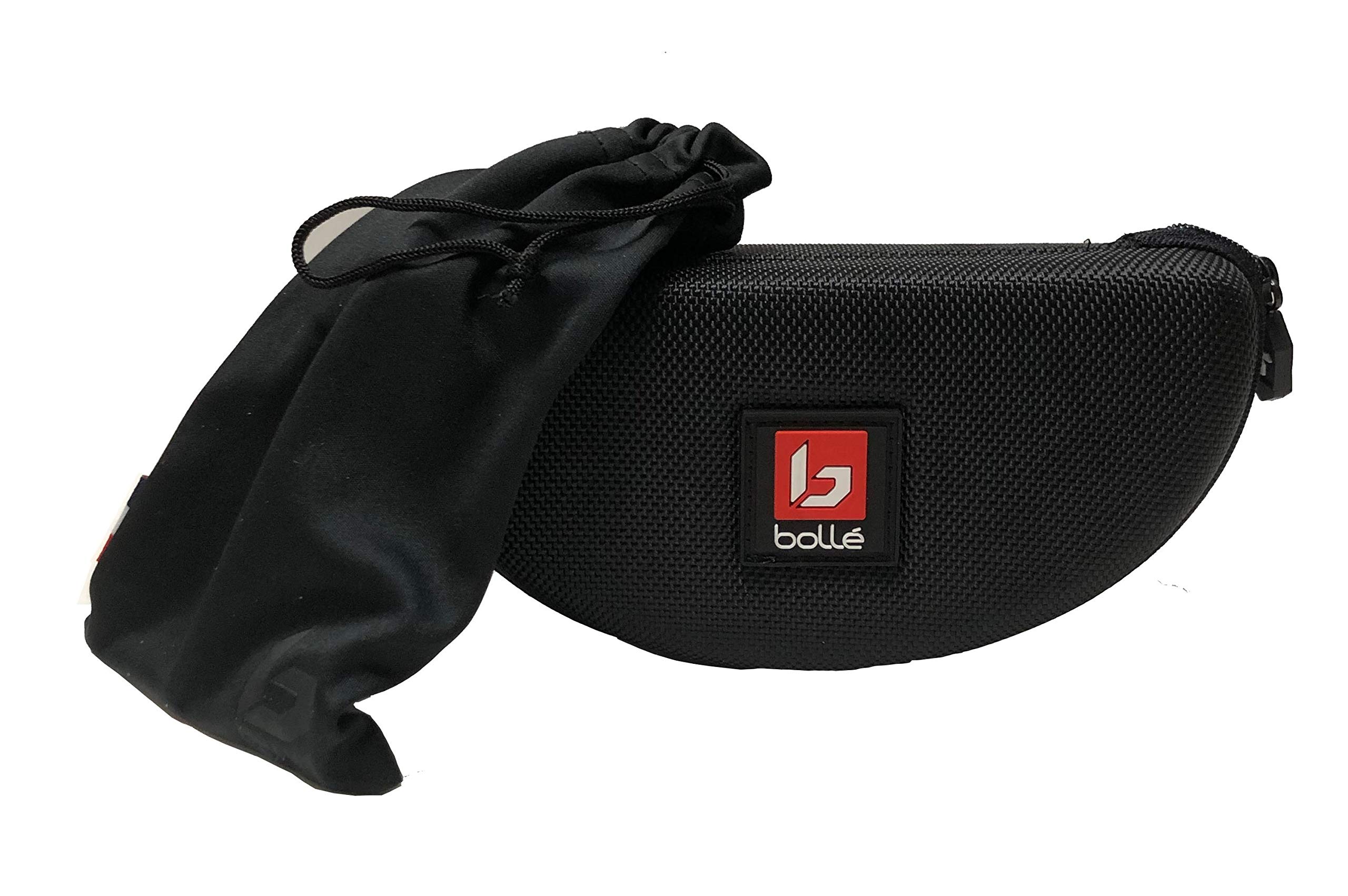 bollé Anaconda Shiny Black/HD Polarized Grey TNS 64MM Rectangular Sunglasses for Men + BUNDLE with Designer iWear Eyewear Kit