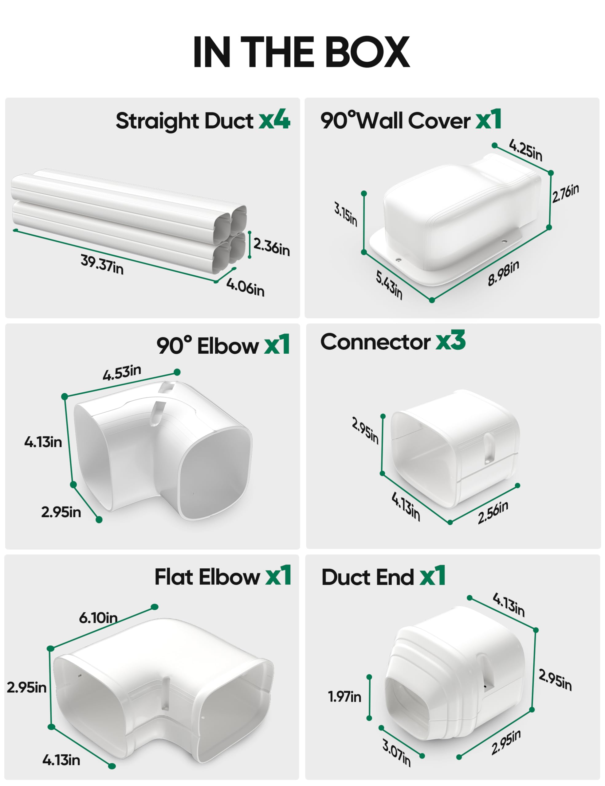 Plusluck 4" 14Ft Mini Split Line Set Cover Kit PVC Decorative Pump Covers AC Line Cover for Outside Units Air Conditioners & Heat Pump