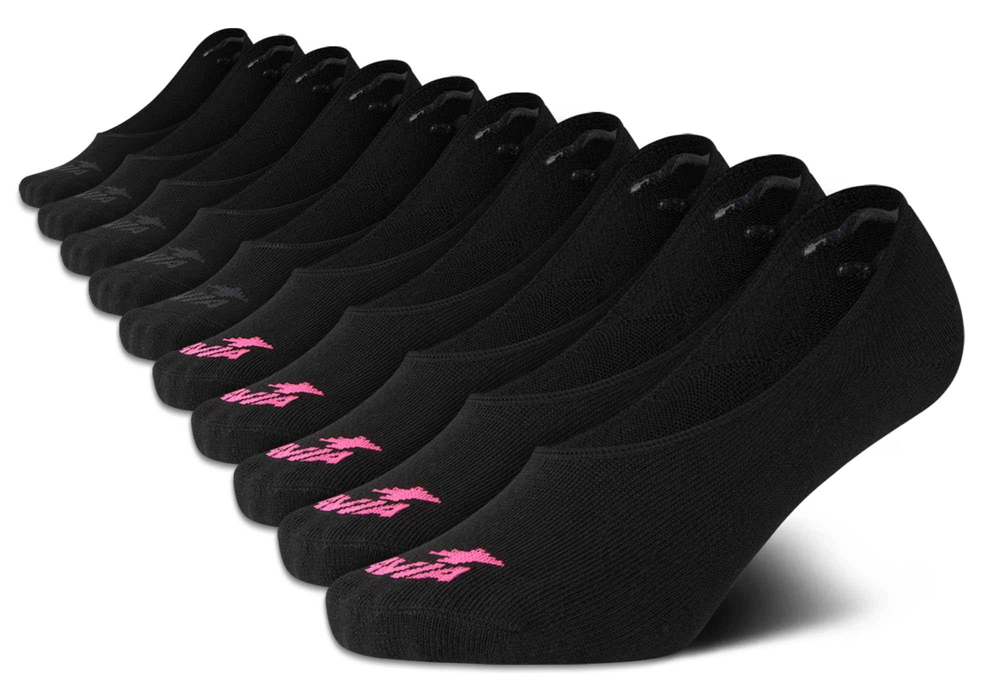 Avia Women's Socks - Lightweight No Show Liners, Performance or Casual (10 Pack), Size 4-9, Black Marled