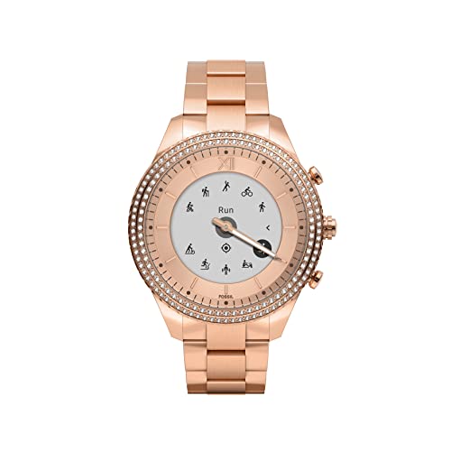 Fossil Stella Gen 6 Hybrid 40mm Stainless Steel Smart Watch, Color: Rose Gold (Model: FTW7063)