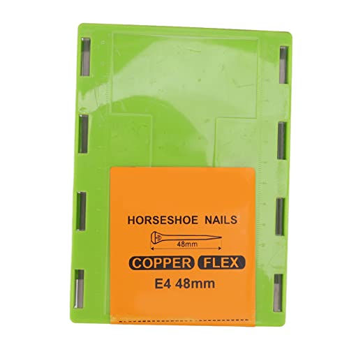 Jopwkuin Horseshoe Nails, Shoeing Nails Copper Plating Proper Stiffness 250Pcs Strict Roll Down for Livestock Farm(E4 48mm/1.89in)
