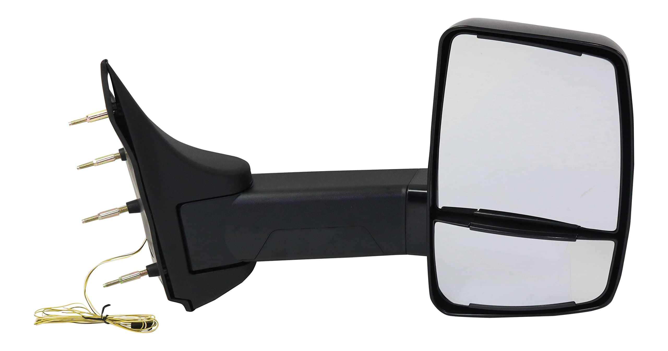 Kool Vue Mirror Set Compatible with 2003-2014 Ford E-150, 2003-2005 E-150 Club Wagon, 1992-2002 E-150 Econoline, Towing, Manual Adjust, Non-Heated, Paintable, Manual Folding, In-housing Signal Light