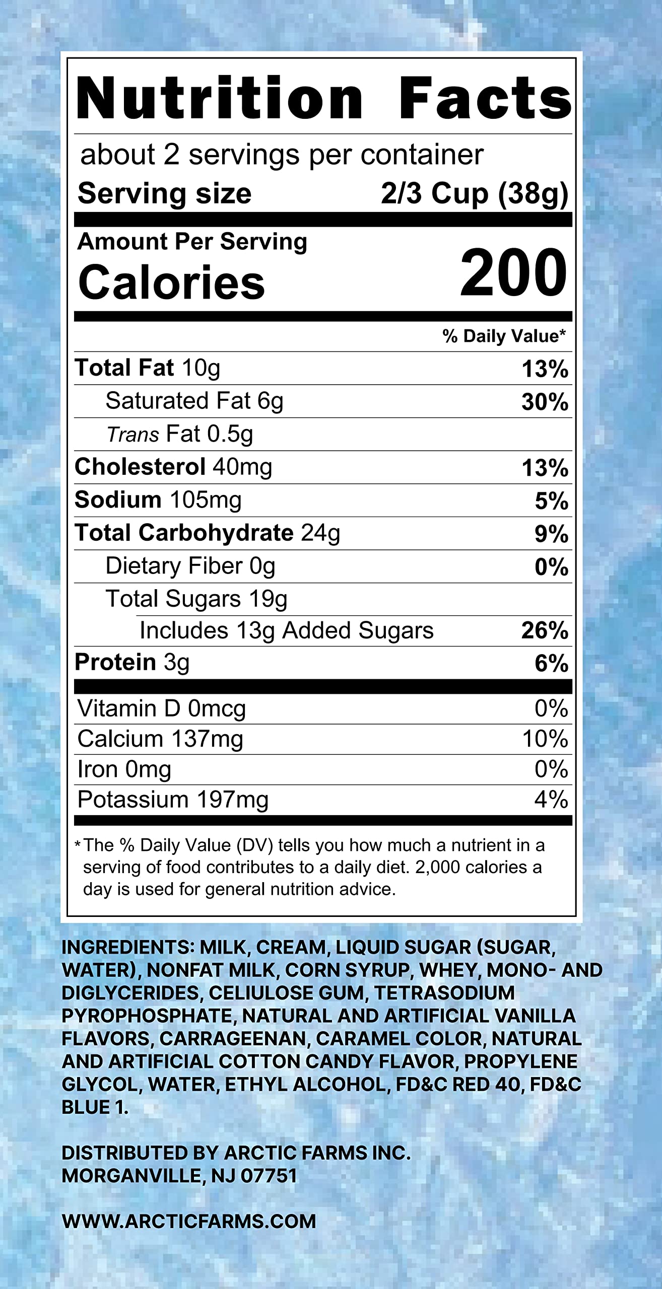 Arctic Farms Freeze Dried Ice Cream Bits Bagged and Boxed - Does Not Melt (Cotton Candy)