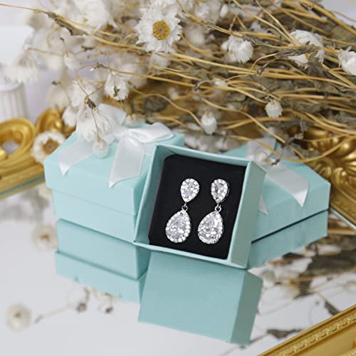 BEMDOFIG 1 Pairs Silver Dangle Wedding Earrings for Bridesmaids,Rhinestone Costume Jewelry for Women