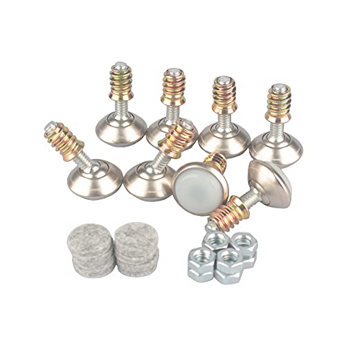 HUAYY Furniture Levelers Swivel Feet,Angle Height Adjustable(1/4-20 Nut Inserts Kits-8 Sets),Heavy Duty Leveling Legs for Table Chairs Cabinets Sofa,with High-Density Self-Adhesive Felt Pads