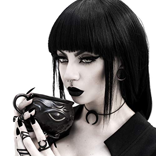 Rogue + Wolf Large Coffee Mug, Big Witch Cauldron Ceramic Mug, Witchcraft Coffee Cups, Ceramic Halloween Decor Spooky Coffee Mugs for Women Porcelain 3D Novelty Gothic Cup Goth Tea Witchy -14 oz 400ml