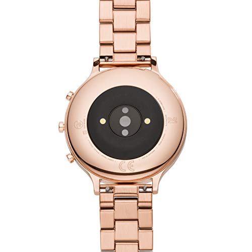 Fossil Women's 42mm Charter Stainless Steel Hybrid HR Smart Watch, Color: Rose Gold Glitz (Model: FTW7012)