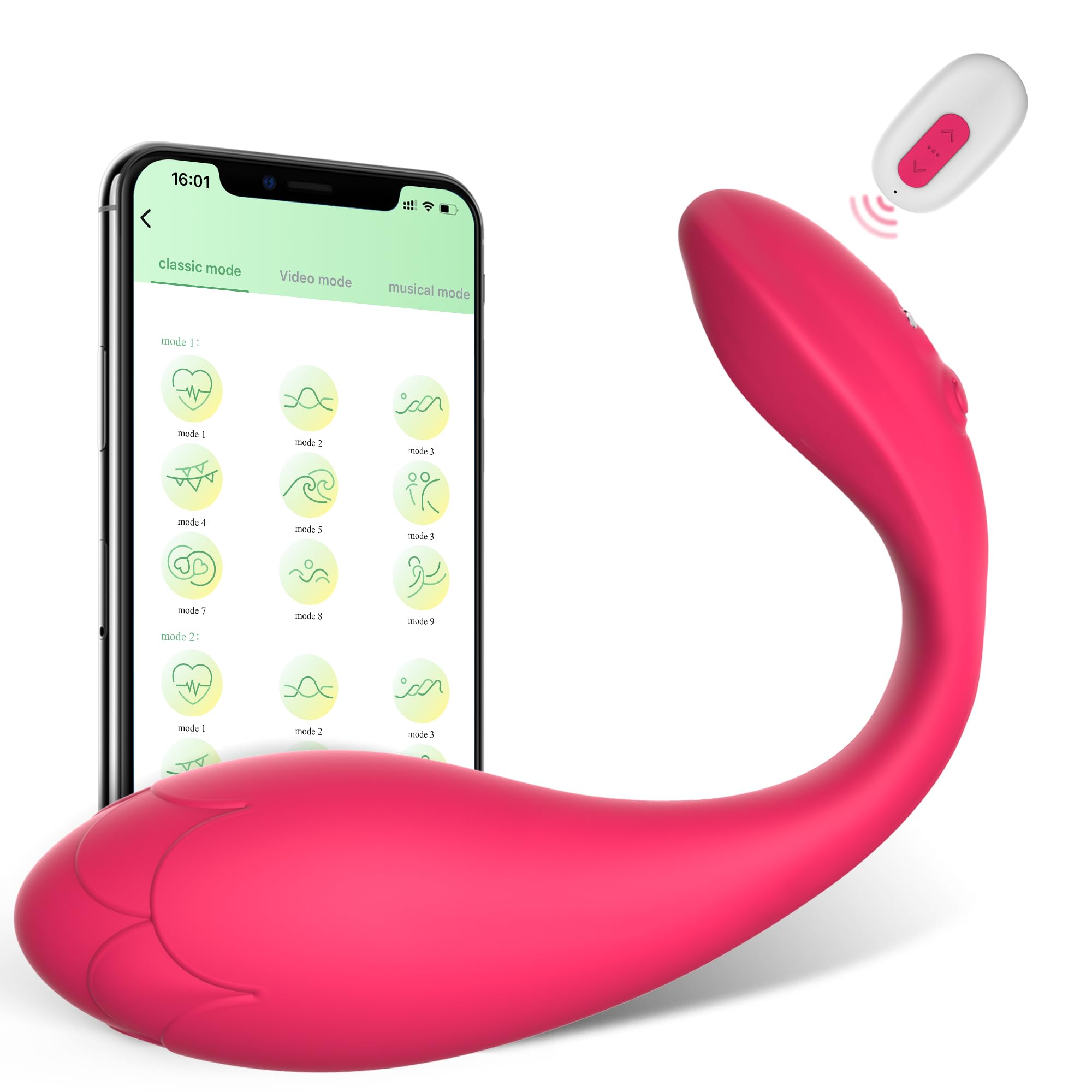 APP Remote Control Vibrator-Dual Motors Rose Sex Toy with 9 Vibrating Mode Adult Toy Wearable Clitoral G Spot Vibrator for Women Couple Pleasure