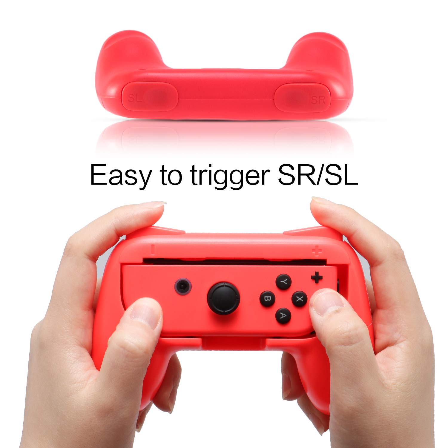 HEATFUN Switch Joy Con Grips, Comfortable Switch Joy Con Controller Grips - Blue and Red