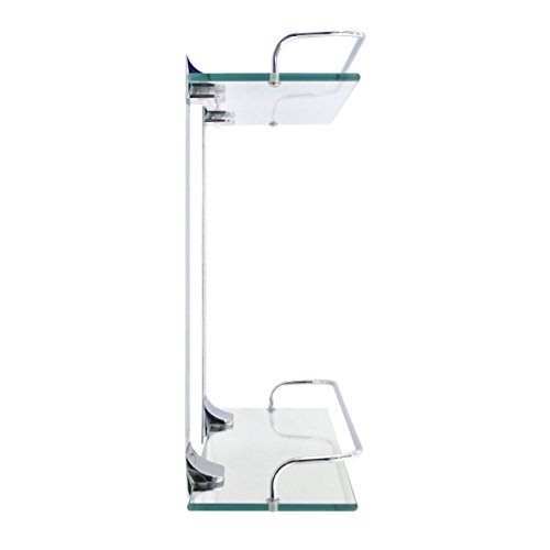 MODONA Double Glass Wall Shelf with Rail β Polished Chrome β 5 Year Warrantee