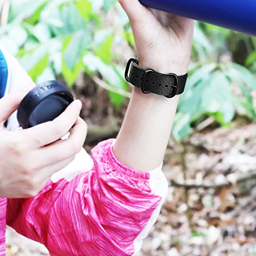 Fintie Band Compatible with Gear S2, Soft Woven Nylon Adjustable Replacement Sport Strap with Adapters Compatible with Samsung Gear S2 SM-R720 SM-R730 Smart Watch (Black)