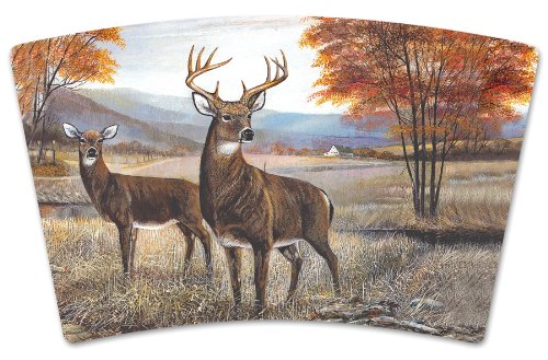 Mugzie White Tail Deer Travel Mug with Insulated Wetsuit Cover, 16 oz, Black