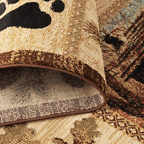 Rustic Lodge Forest Cabin 5x7 Area Rug, 5'3x7'3