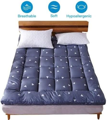 King Quilted Mattress Pad Cover, Pillow Top Mattress Cover, Mattress Protector Cotton Top with Deep Pocket Cooling Mattress Topper (King, White)