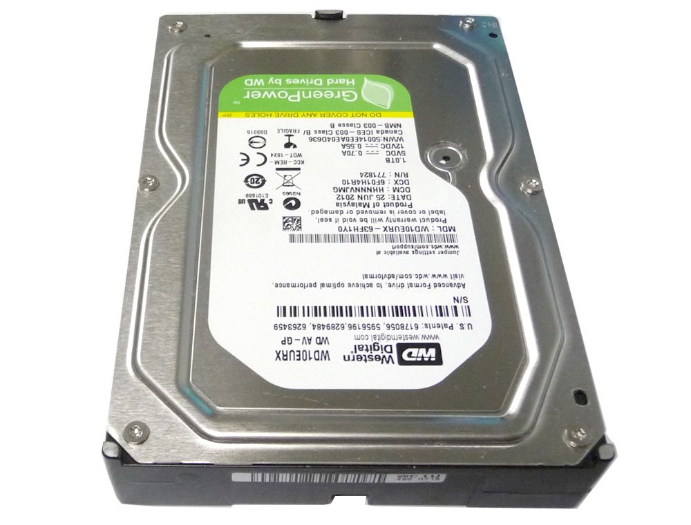 WD AV-GP 1 TB AV Video Hard Drive: 3.5 Inch, SATA III, 64 MB Cache - WD10EURX (Renewed)