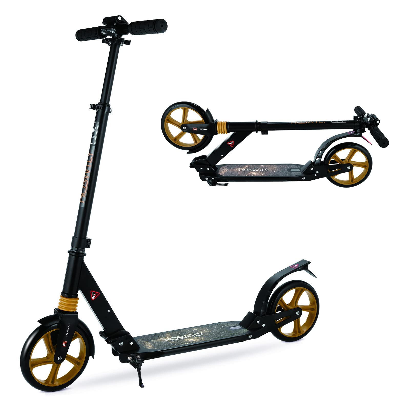 Kick Scooter for Kids Ages 8-12, Folding Scooter for Teens/Adults with 4 Adjustment Levels, Big 8" Wheels Scooters with Anti-Shock Suspension and Carry Strap, Adult Scooter up to 220lbs