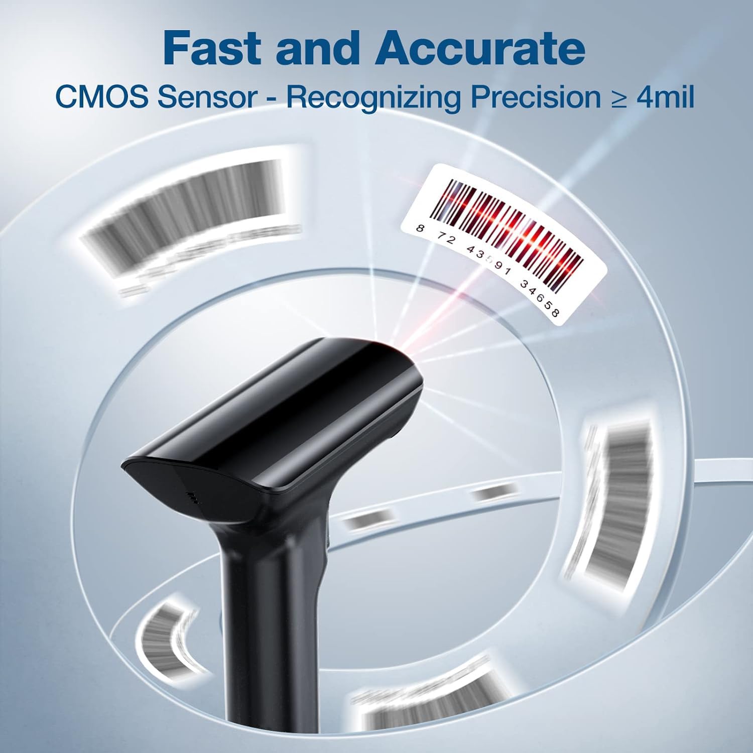 Bluetooth Barcode Scanner, iDPRT 1D 2D QR Wireless Barcode Scanner, Handheld UPC EAN Label Screen Reader with Android iOS Windows, USB Wired, Rechargeable for Retails Supermarket Warehouse Library