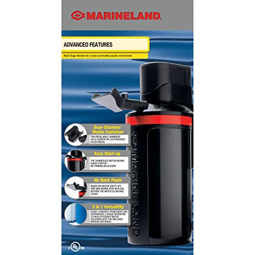 MarineLand Magnum Polishing Internal Canister Filter, For aquariums Up To 97 Gallons, 10.5 IN (ML90770)