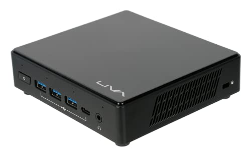 ECS Elitegroup Liva Z3 Jasper Lake Mini PC Computer Intel Pentium N6000 Quad-core, 4GB DDR4/128GB eMMC, Type C USB, WiFi 802.11ac, Ethernet, Dual Displays 4K@60Hz HDMI & mDP, Black