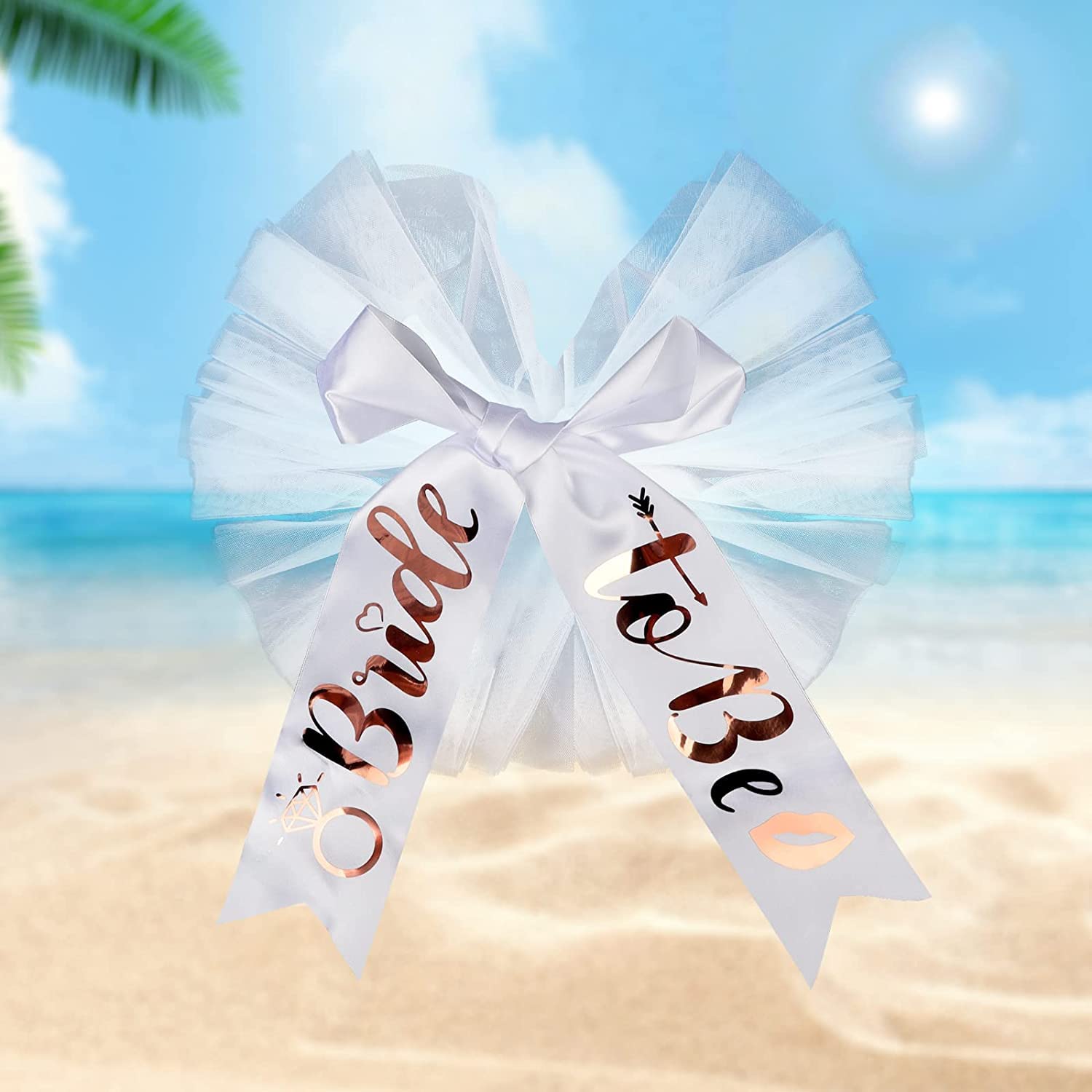 Bachelorette Party Decorations Bikini Veil Bride to Be Booty Veil with Bowknot for Bridal Swimming Pool Party Supplies White One Piece
