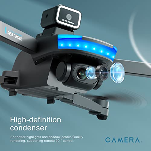 HK138 Drones With Camera For Adults 4k Hd Auto Return Intelligent Obstacle Avoidance One-Touch Take-Off And Landing Beauty Shot Dron (Black)