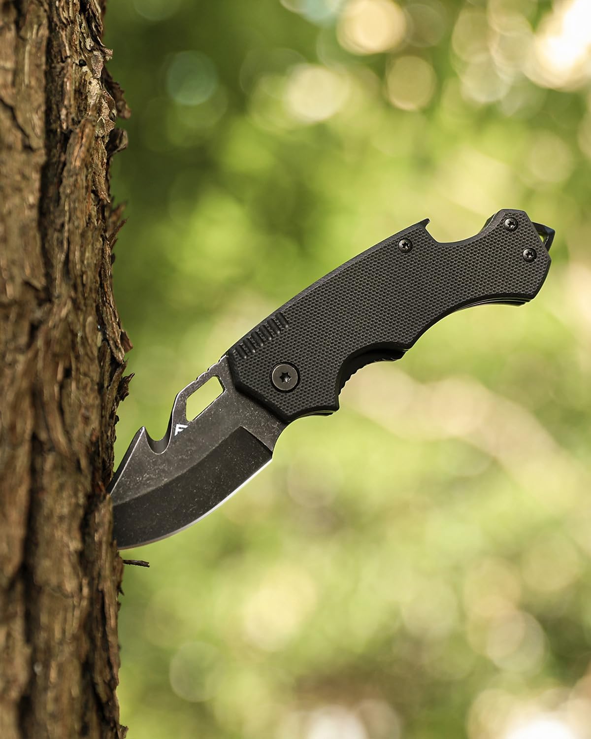 FLISSA Mini Folding Pocket Knife, 2.5-Inch Stainless Steel Drop Point Blade, EDC Pocket Knives for Men with Bottle Opener and Glass Breaker (Black)