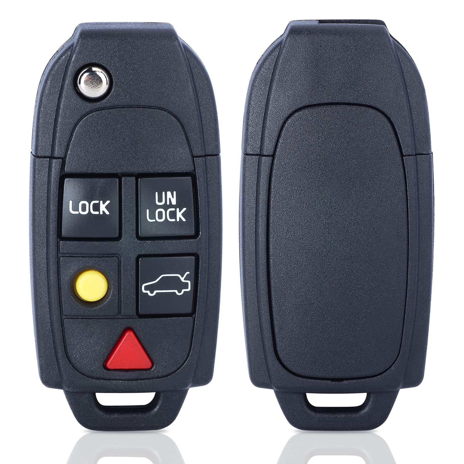 Beefunny Replacement Folding Remote Key Case Fob 5 Button for Volvo XC70 XC90 2003-2014 (1)