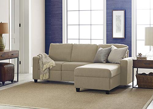 Serta Palisades Reclining Sectional with Right Storage Chaise - Beige