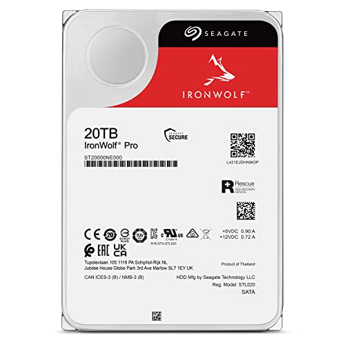 Seagate ST20000NE000 IronWolf Pro 20TB NAS Internal Hard Drive HDD β CMR 3.5 Inch SATA 6Gb/s 7200 RPM