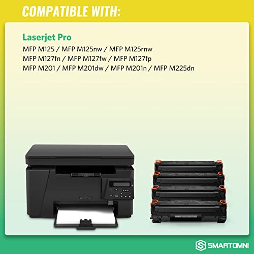 S SMARTOMNI Compatible Toner Cartridge Replacement for HP 83A CF283A (4-Pack,Black), for Use with HP MFP M225dn M225dw M127fw M127fn M201dw M201n M125nw M125a Printer Series
